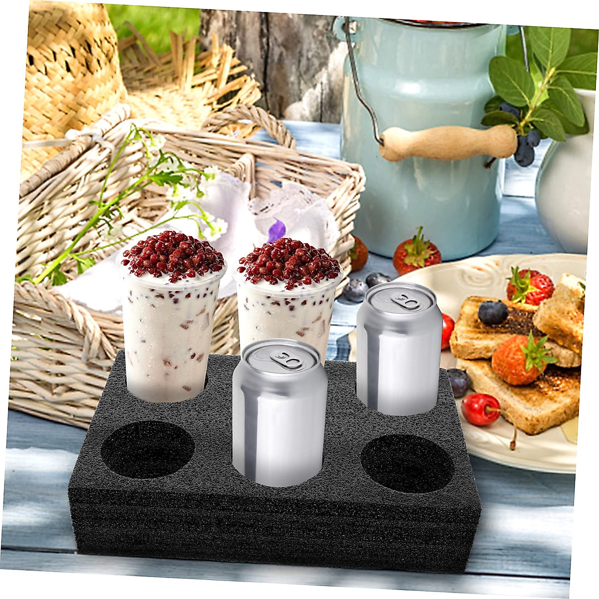 Anneome Milk Tea Cup Holder Coffee Mugs to Go Coffee Holder Milk Tea Carrier Tv Room Drink Tray Takeout Cup Holder Drink Holder Drinks Couch Epe Disposable Takeaway Cup re-usable