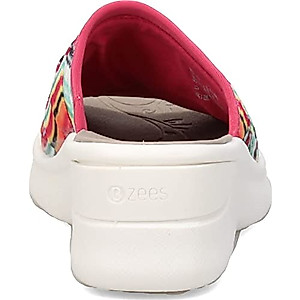 BZees Women's Smile II Slide Sandal, Wave Stripe, 7.5