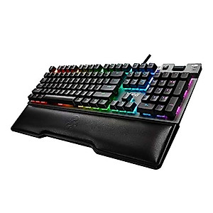 XPG Summoner Mechanical RGB Gaming Keyboard: Cherry MX Red Linear Switches - Sandblasted Aluminum Frame - USB Passthrough - Mechanical Scroll Wheel - Included Wrist Rest - Black