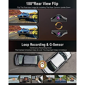 AX2V 11" Mirror Dash Cam - 1080P Front and Rear Dual Recording, Waterproof Backup Camera with Super Night Vision, Full Touch Screen for Car Reversing Assistance and Parking Monitoring