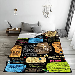tgruihm Gifts for Husband, Husband Gifts from Wife, Funny Husband Blanket, Husband Birthday Gift Ideas, for Husband Super Soft Cozy Flannel Throw Blanket 50"x 60"