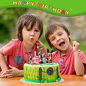 13 Pcs Birthday Cake Candle TNT Themed Birthday Candles 3D Design Green Number Candles for Birthday Cakes Dynamite Birthday Candles for Wedding Baby Shower Video Game Party Kids Adults (Number 7)
