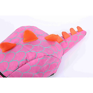 ZHUANNIAN Kids Toddlers Dinosaur Backpack with Safety Leash for Boys Girls(Hot Pink)