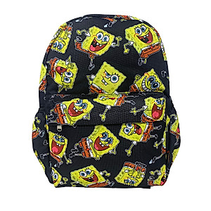SpongeBob SquarePants 16 Inches Large Allover Print Backpack with Laptop Sleeve