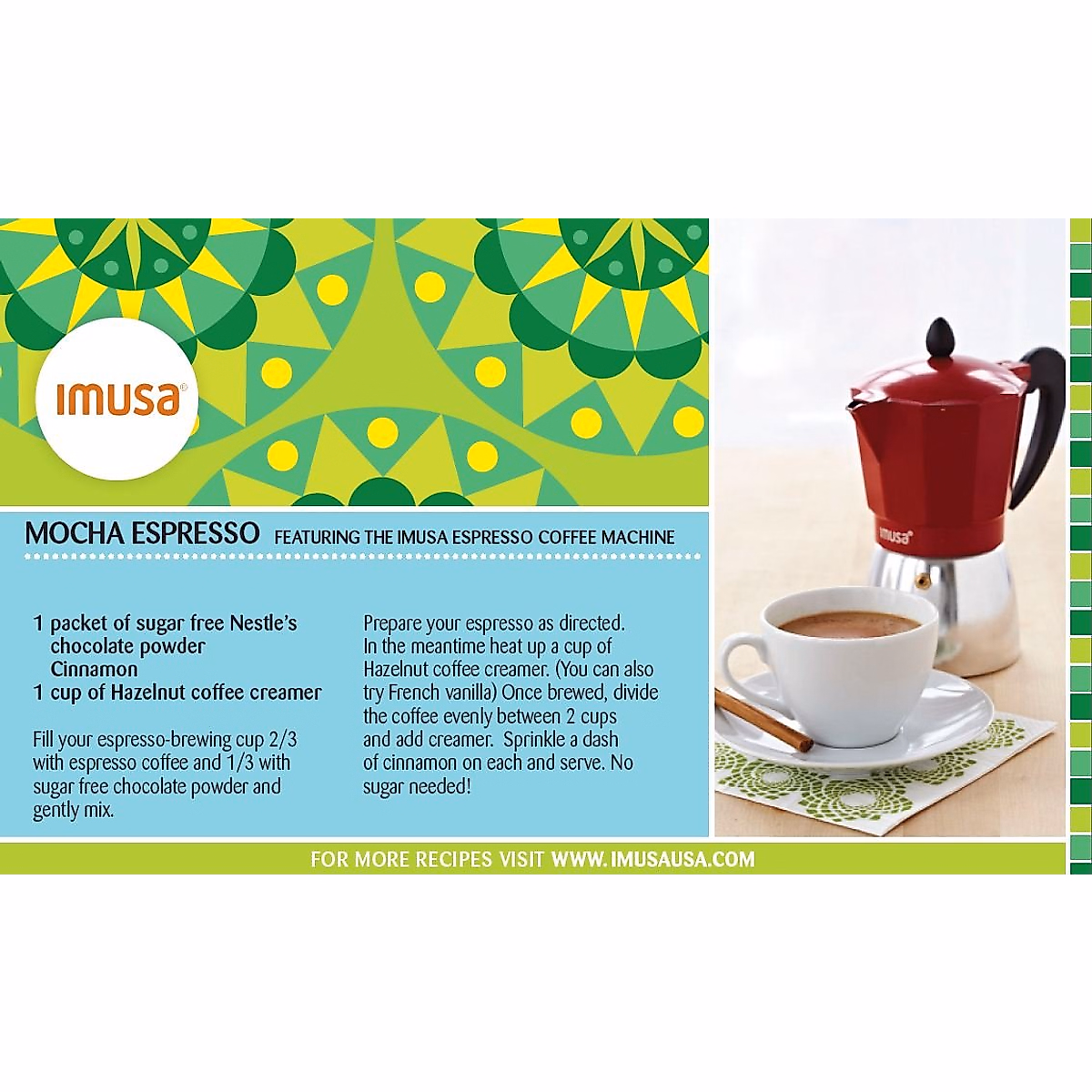 IMUSA USA B120-42T Aluminum Stovetop Coffeemaker, Espresso Machine, 3-Cup, Red