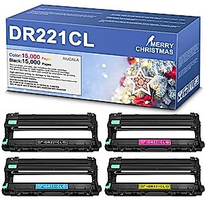 NUCALA DR221CL 221 (1Black + 1Cyan + 1Magenta + 1Yellow) Drum Unit Compatible Replacement for Brother DR-221CL DCP-9015CDW DCP-9020CDN HL-3140CW HL-3150CDN HL-3170CDW HL-3180CDW MFC-9330CDW Printer