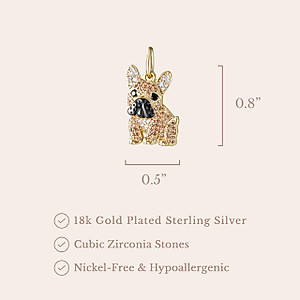 SCAMPER & CO French Bulldog Pendant Necklace for Women - Gemstone Cubic Zirconia