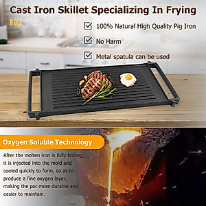 Upgraded WB31X24998 WB31X24738 Griddle Replacement Parts for ge Stove, Heavy Duty Cast Iron Reversible Griddle/Grill Combo Compatible With ge Stove Griddle（Not Universal）,One tray-1 Year Warranty