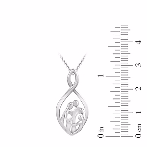 Amazon Collection Sterling Silver Family Infinity Pendant Necklace, 18"