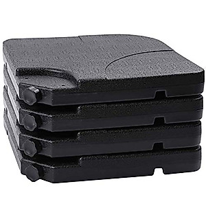Sunnyglade 4PCS 176LB Square Shaped Water Or Sand Filled Umbrella Base Cantilever Offset Patio Market Umbrella Base Stand with U Locking (Black)