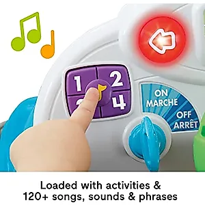 Fisher-Price Laugh & Learn Baby Activity Center, Crawl Around Car, Interactive Playset with Smart Stages for Infants & Toddlers, Blue (Amazon Exclusive)