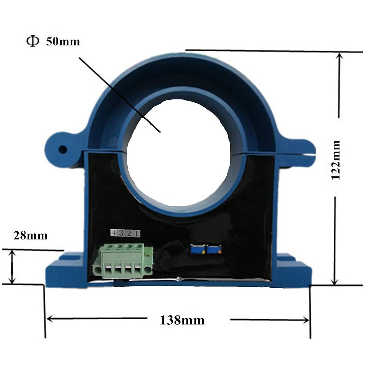 Loulensy AC Current Transformer Transducer Sensor Split Core Input 0-1000A AC Output 0-10V DC (0-500A AC, AS1DB5H-SP-10V, 1, AS1DB5H-SP-10V)