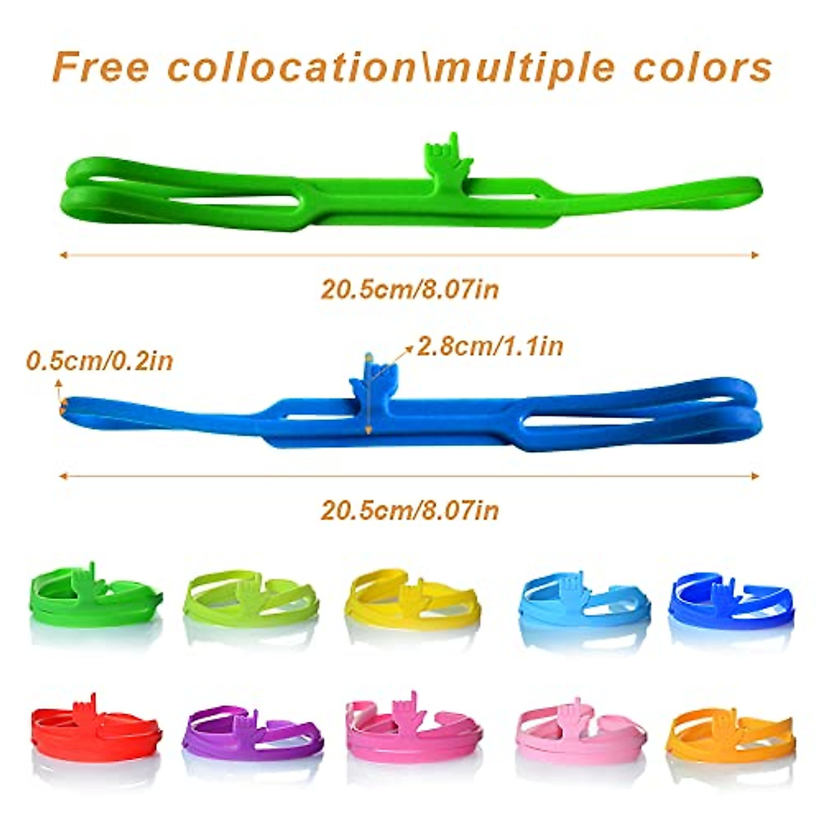 10 Pieces Finger Elastic Bookmark, Silicone Finger Point Bookmarks, Lovely Book Marker Strap with Various Colors for Office Supplies, School Supplies, Books Lovers