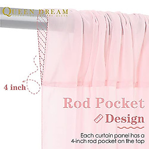 Sheer Curtain Drapes 10ft x 8ft Pink Chiffon Fabric Backdrop Drapes Curtain for Wedding Arch Party Window Decoration