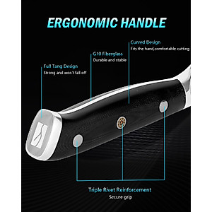 Arisman 5 Inch Utility Knife, Japanese Damascus Steel Paring Knife, Sharp VG10 Fruit Slicing Knife, Small Kitchen Knife with Full Tang Ergonomic G10 Handle