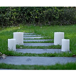 OUTDOOR XL 6" x 8" Large Flameless Candles with Remote .Rainproof Waterproof . LED Battery Operated .Flickering Pillar CANDLES--3-C Batteries runs 500hours (Not included)