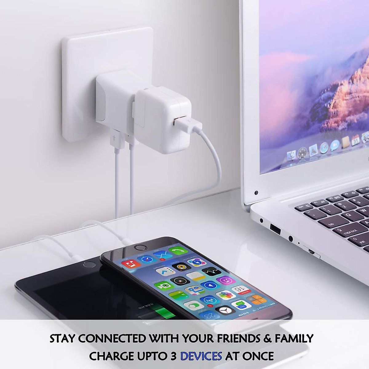 Ceptics Turkey, Egypt, Iceland Travel Adapter Plug with Dual USB - Type C - Europe - Usa Input - Light Weight - Perfect for Cell Phones, Chargers, Cameras and More