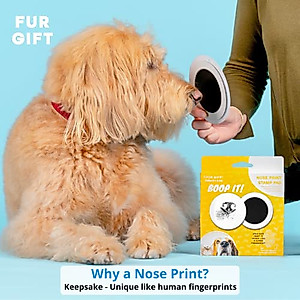 FUR GIFT Nose Print Stamp Pad, 100% Pet Safe, Pet Paw Print Kit, No-Mess Ink Pads, Imprint Cards, Pet Memorial Keepsake, Dogs, Cats, Small Pets, Pet Owner, Pet Memory Project, Nose Prints, All Breeds