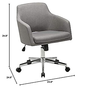 Lorell Mid-Centry Modern Task Chair, Gray Seat