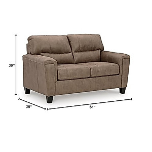 Signature Design by Ashley Navi Loveseat, 61" W x 38" D x 39" H, Dark Brown