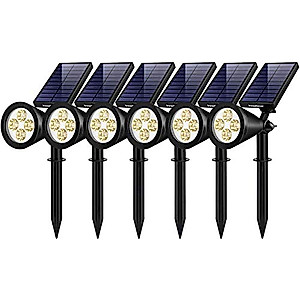 InnoGear Solar Outdoor Lights, Solar Lights Outdoor Waterproof Solar Spot Lights Outdoor Spotlight for Yard Landscape Lighting Wall Lights Auto On/Off for Pathway Garden, Pack of 6 (Warm White)