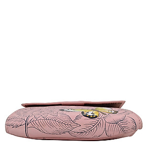 Anna by Anuschka Women’s Hand-Painted Genuine Leather Flap Organizer - Butterfly Garden