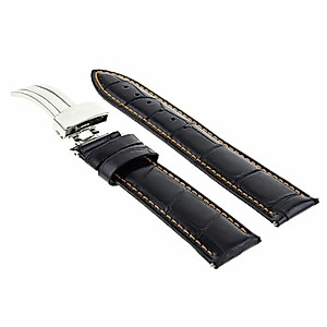 Ewatchparts 17-24MM LEATHER BAND STRAP DEPLOYMENT CLASP BUCKLE COMPATIBLE WITH IWC #1