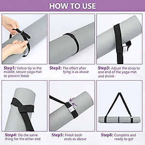 YOGAER Yoga Mat Carrier Strap, Adjustable Thick Straps Sling for Carrying Large Mats, Stretching Band