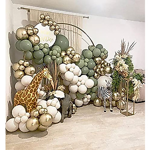 Janinus Sage Green Balloons 5 Inches 50 PCS Olive Green Party Balloons Sage Green Latex Balloons Birthday Balloons