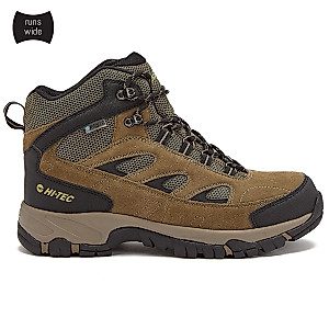 HI-TEC Yosemite WP Mid Waterproof Hiking Boots for Men, Lightweight Breathable Outdoor Trekking Shoes - Dark Green, 11 Medium