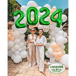 32 Inch 2024 Balloons Dark Green Number 2024 Balloons 2024 New Year Balloons For 2024 Christmas New Years Eve Festival Graduations Party Decorations Supplies