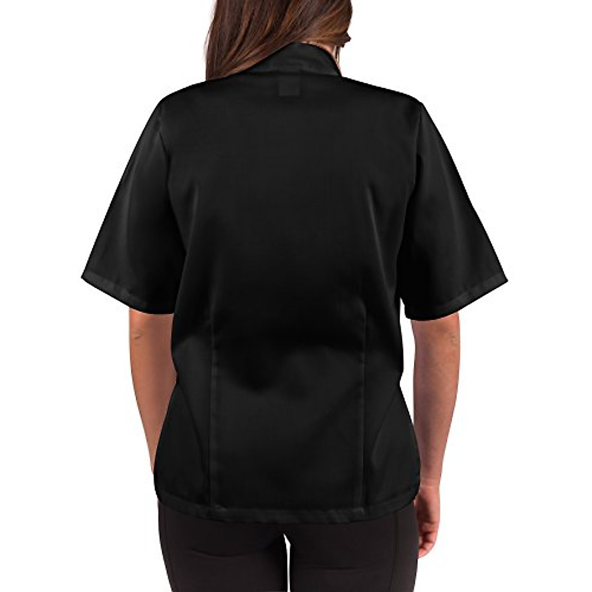 Womens Black Classic Short Sleeve Chef Coat, 2XL