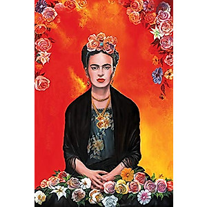 New York Art Publishing Frida Kahlo Poster (Painting) Printed on Paper 24x36in Meditation with Flowers - Ships from The US