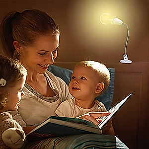 E26/E27 Clip Desk Lamp Holder,2 Pack Flexible Neck Light Bulb Socket,LED Table Light Adapter with On/Off Switch,6.8ft Cable Lighting Fixture,Reading Light Plant Grow Light with Adjustable Gooseneck