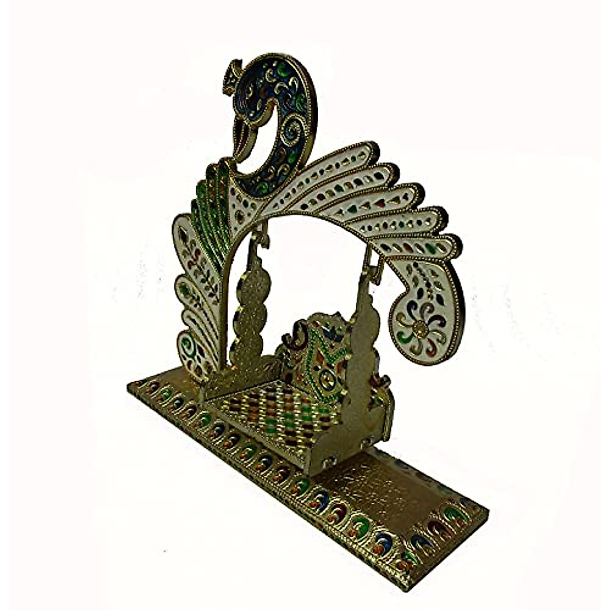 Janmashtami Gift Laddu Gopal Ji Jhula Peacock Swing Jhula Fastest Delivery Service Available on Demand (4-7 Days for Customization Whatsapp +917419240007