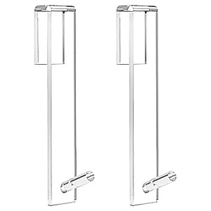 Extended Shower Door Hooks, 2 Pack Over Door Hooks for Frameless Glass Shower Door of Bathroom,Clear Acrylic Towel Hooks for 0.98” Thickness Glass, Extended 7.2 inch
