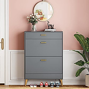 LITTLE TREE Shoe Cabinet with 2 Flip Drawers