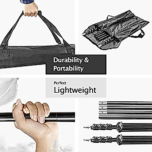 Julius Studio Photo Video Studio 10 x 9.6 feet (W x H) Length Adjustable Muslin Background Backdrop Support System, Backdrop Stand with Carry Bag, JSAG505