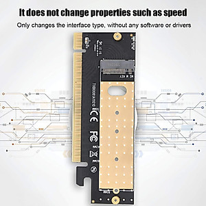Shanrya Adapter Card, M Key M.2 to PCIE3.0 x16 SSD, PCI Express 16x Stable Performance for Hard Drives Computer