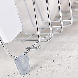 IKEBANA Modern Simplicity Dish Drying Rack,Stainless Steel Dish Racks Rustproof for Kitchen Counter,Kitchen in-Sink Chrome Finish Wire Dish Rack,Small Dish Drainer Rack with Removable Cutlery Holder