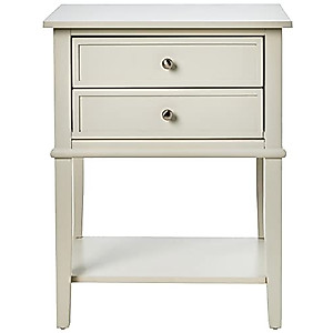 Ameriwood Home Franklin 2 Drawers, Soft White Accent Table