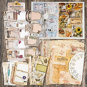 Knaid Junk Journal Kit Vintage Ephemera Bundle Scrapbook Supplies Sticker Paper Material Pack for Art Journaling Bullet Journals Planners Collage Notebooks Decoupage Album Crafter Gifts (Garden)
