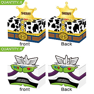 AHIONB Toy Inspired Story Party Favor Treat Boxes, 12 Pcs Present Boxes Paper Gift Boxes, for Theme Birthday Baby Shower Party Supplies Decoration