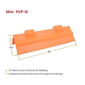 Mytee Products 20 Pack 12" Orange Plastic Flatbed Edge Protector for Cargo Loads & Straps | Plastic Corner Protector Tie Down Webbing Strap Guard for Winch, Ratchet Straps on Flatbed Trailers