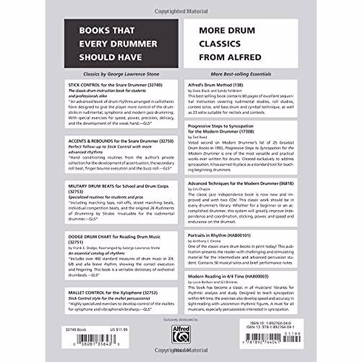 Stick Control: For the Snare Drummer