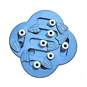 WAKAIP Dog Puzzle Toys Slow Food Plate Dog Feeding Dispensing Bowl Increase IQ Interactive Dog Training Games Feeder Dog Accessories (Color : 7 Hole Blue)
