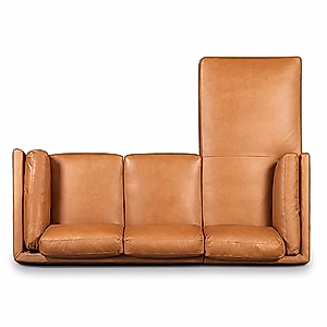 POLY & BARK Cadiz Left-Facing Sectional Sofa in Saddle tan
