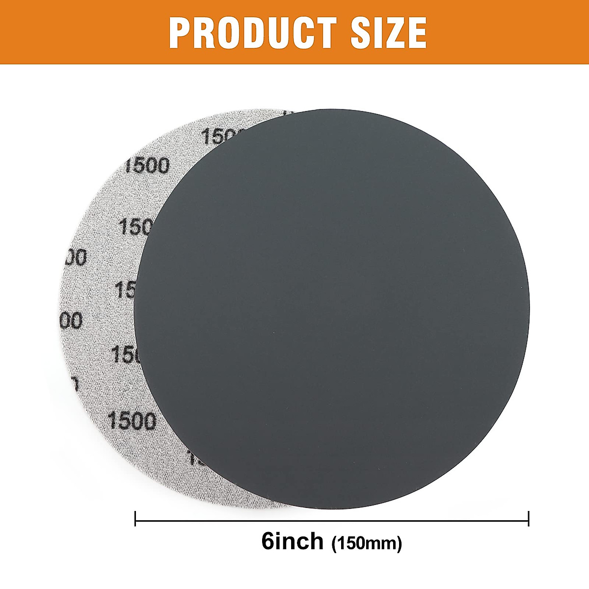 POLIWELL 6 Inch (150mm) Hook and Loop Sanding Discs, 1000/1500/2000/3000 Assorted Grit Wet Dry Sandpaper with Premium Silicon Carbide Abrasive for Automotive Woodwork Art Craft, Pack of 40
