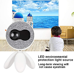 FastUU Househeld Mini Projector, Portable Projector LED Projector Home Cinema, with a Sound Cavity and a Built-in 2.5W Speaker, US Plug