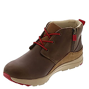 UGG K Canoe III Weather Sneaker, Walnut/Samba RED Leather, 5 US Unisex Big Kid